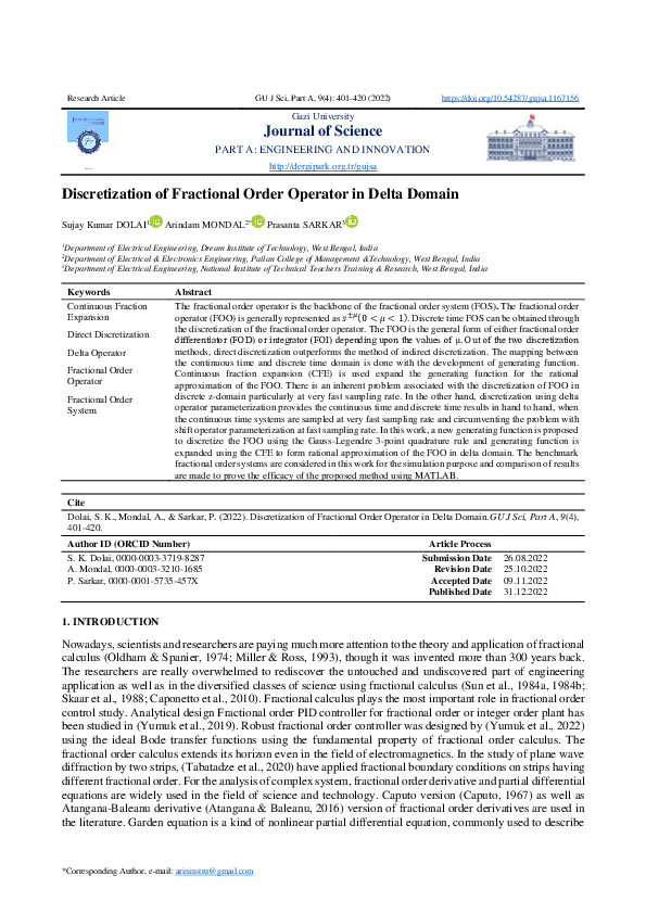 Pdf Discretization Of Fractional Order Operator In Delta Domain Prasanta Sarkar
