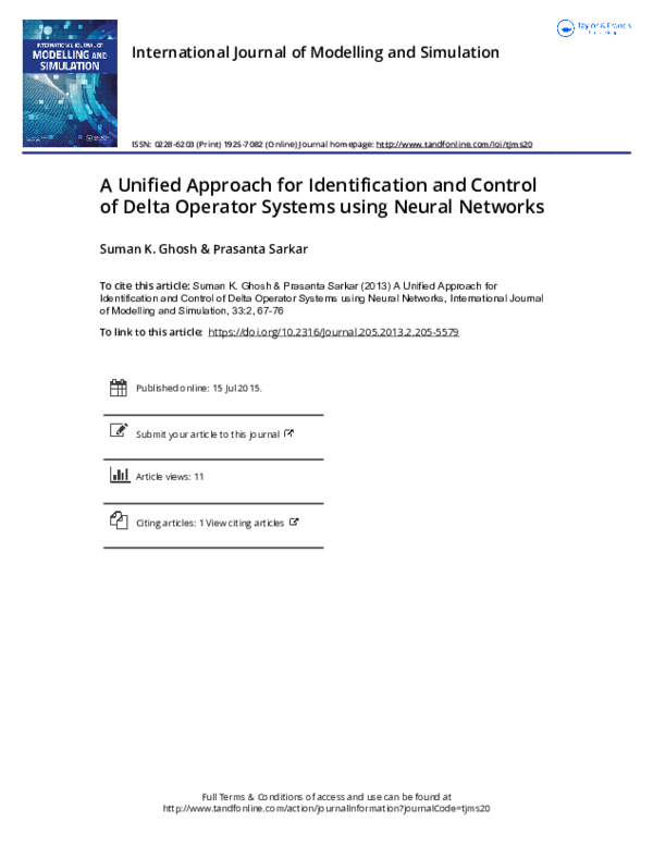 (PDF) A unified approach for identification and control of SIMO system ...