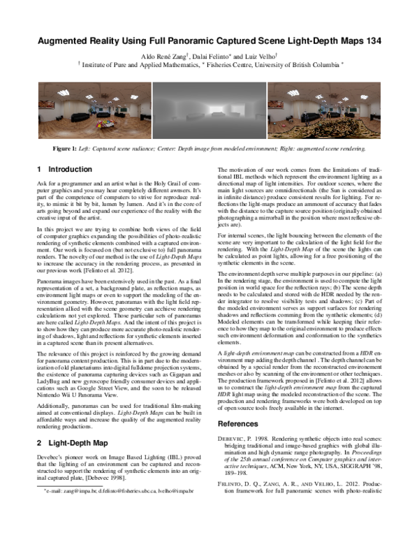 (PDF) Augmented reality using full panoramic captured scene light-depth maps