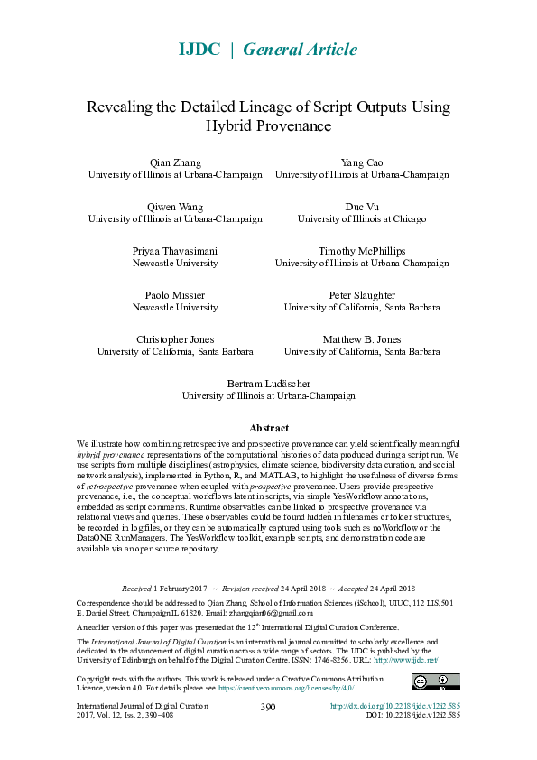 (PDF) Revealing the Detailed Lineage of Script Outputs Using Hybrid ...