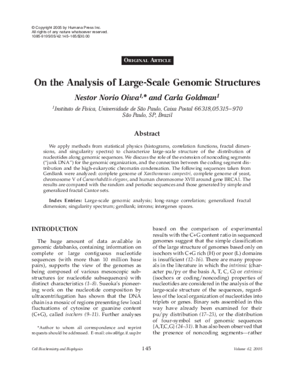 (PDF) On the Analysis of Large-Scale Genomic Structures | Carla Goldman - Academia.edu