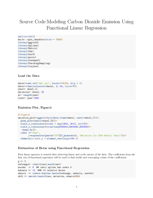 (PDF) Differential equation model of carbon dioxide emission using functional linear regression ...