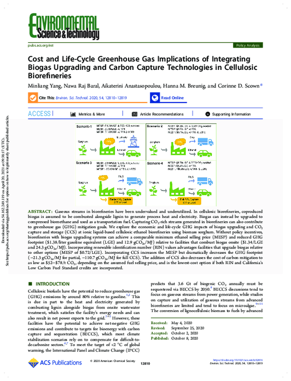 (PDF) Cost and Life-Cycle Greenhouse Gas Implications of Integrating ...