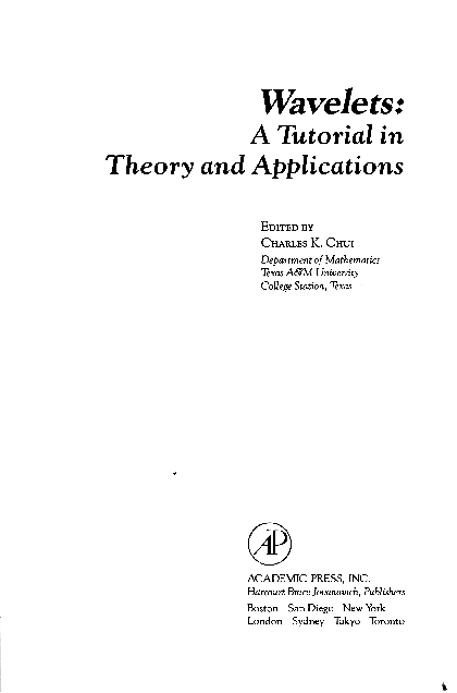 (PDF) Wavelets: A Tutorial in Theory and Applications
