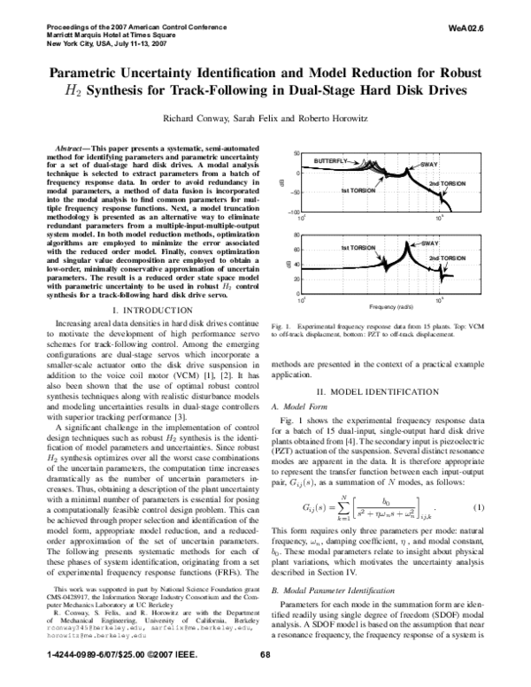 (PDF) Parametric Uncertainty Identification and Model Reduction for Robust H2 Synthesis for ...