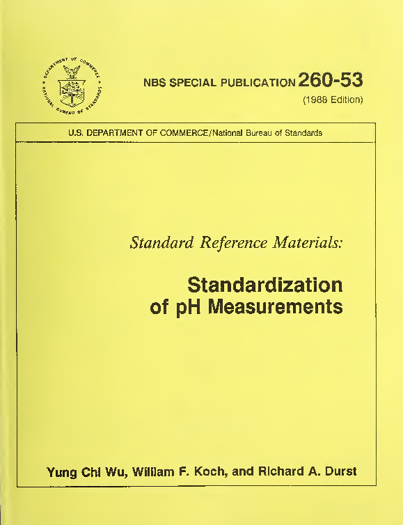 (PDF) Standard Reference Materials, Standardization of Ph Measurements