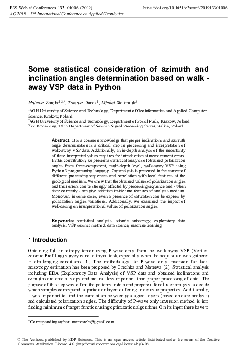 (PDF) Statistical Analysis of VSP Angles in Python