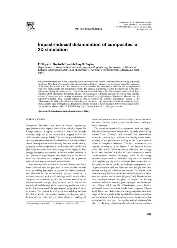 (PDF) Impact-induced delamination of composites: a 2D simulation