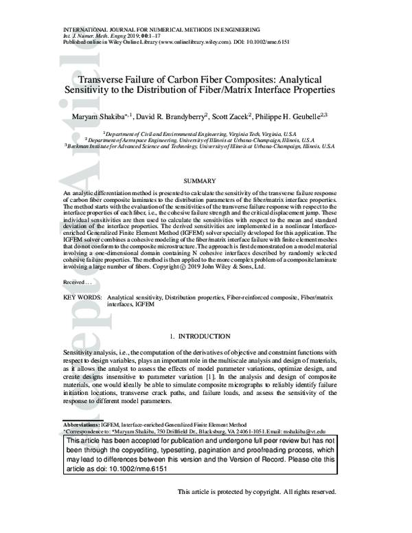 (PDF) Transverse failure of carbon fiber composites: Analytical ...