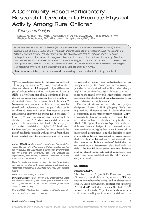 (PDF) Community-Based Participatory Research Interventions to Improve ...