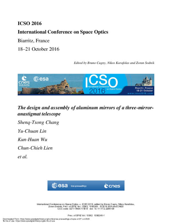 (PDF) The design and assembly of aluminum mirrors of a three-mirror ...