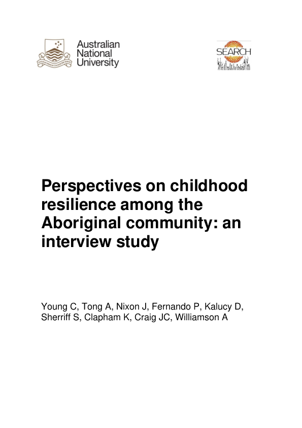 (PDF) Perspectives on childhood resilience among the Aboriginal ...