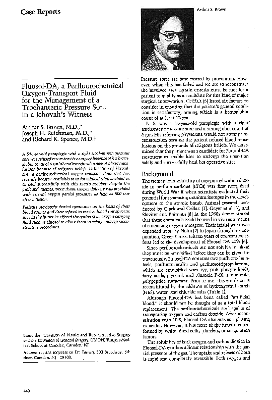 (PDF) Fluosol-DA, a Perfluorochemical Oxygen-Transport Fluid for the ...