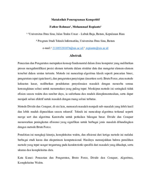 (PDF) Matakuliah Pemrograman Kompetitif | Fathur Rohman - Academia.edu