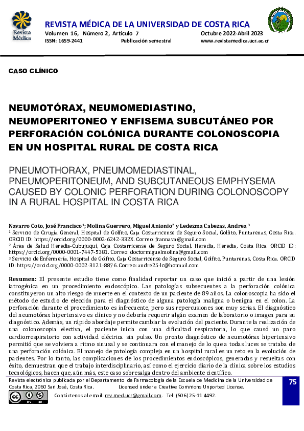 (PDF) Neumotórax, Neumomediastino, Neumoperitoneo y Enfisema Subcutáneo ...