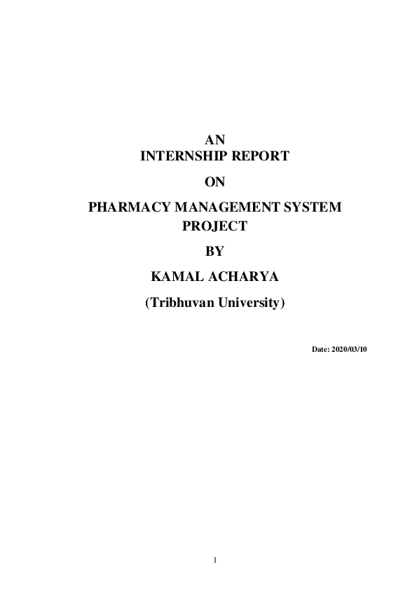 (PDF) Pharmacy management system project report