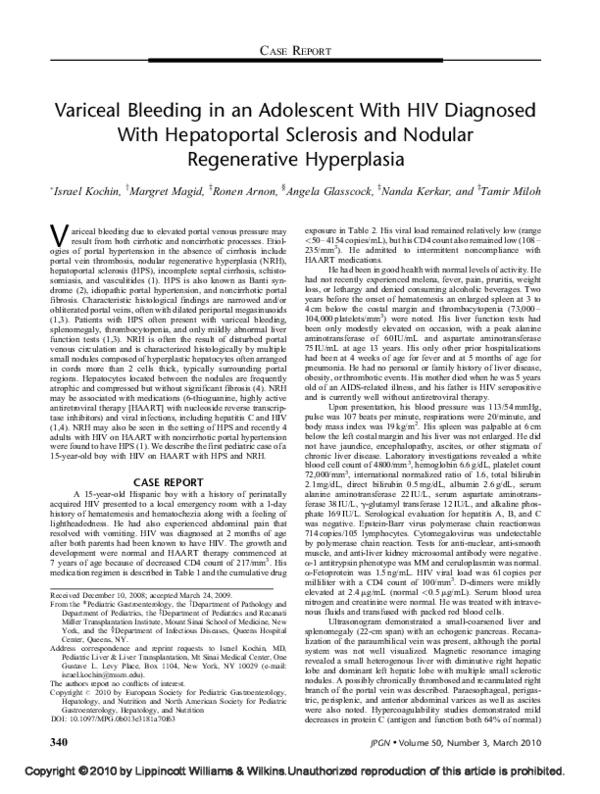 (PDF) Variceal Bleeding in an Adolescent With HIV Diagnosed With ...