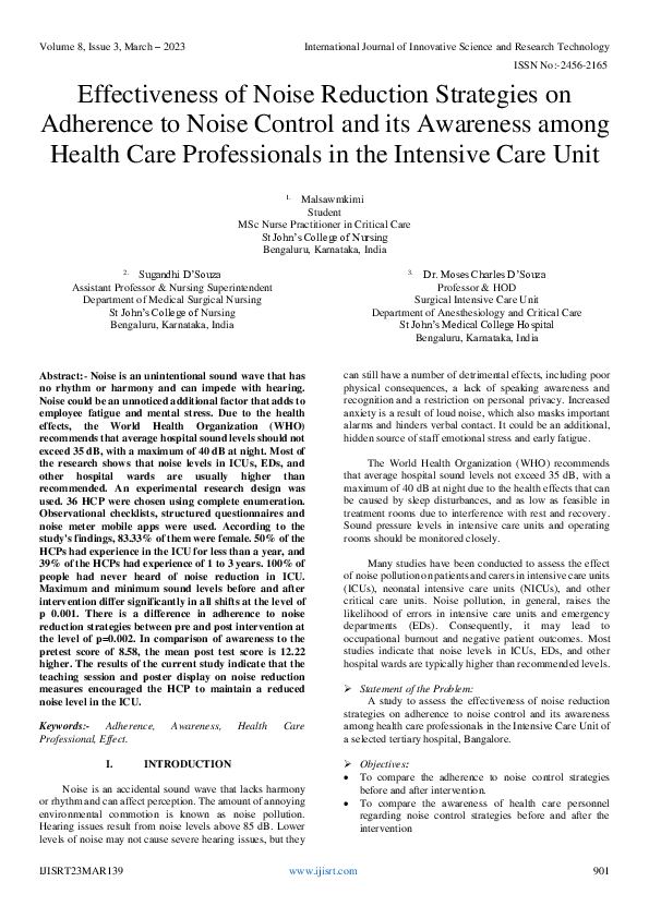 (PDF) Effectiveness of Noise Reduction Strategies on Adherence to Noise ...