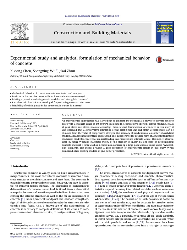 (PDF) Experimental study and analytical formulation of mechanical ...