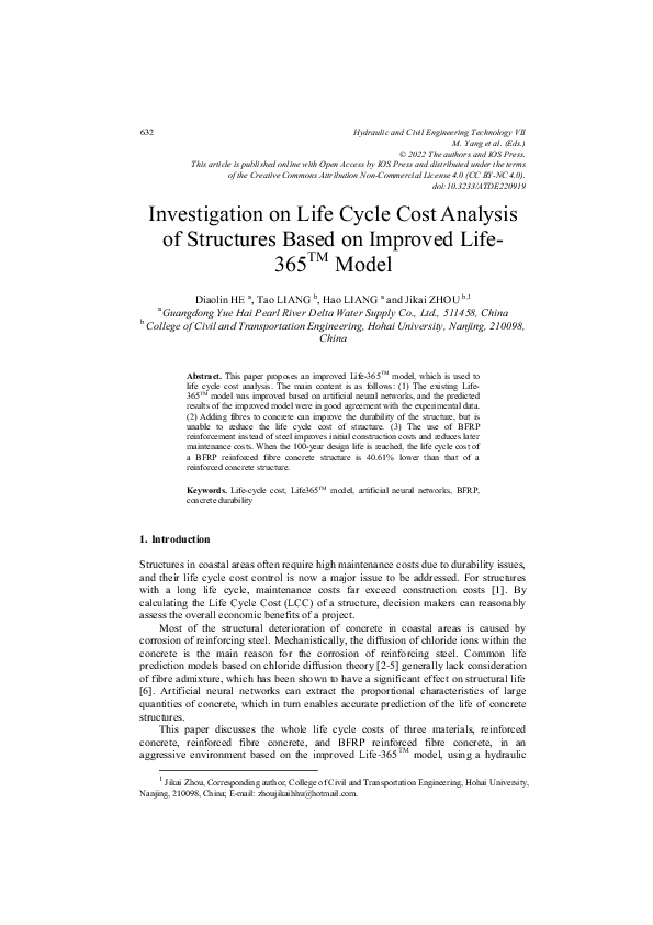 (PDF) Life Cycle Cost of Improved Life-365 Model Structures