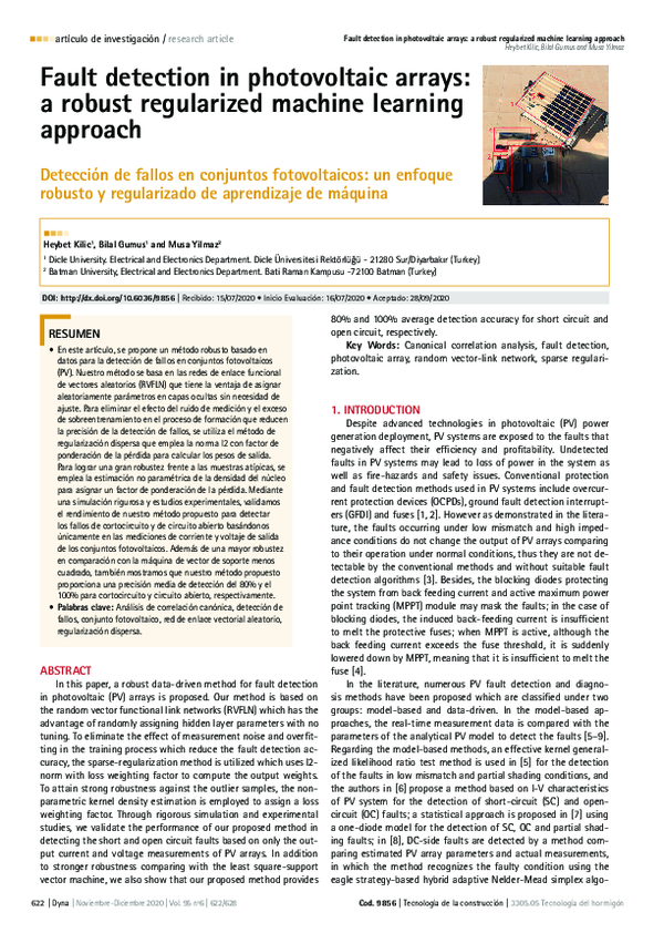 (PDF) Fault Detection in Photovoltaic Arrays: A Robust Regularized ...