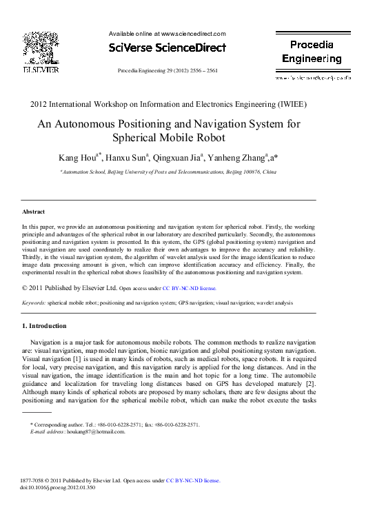 (PDF) An Autonomous Positioning and Navigation System for Spherical Mobile Robot | Ch’ng Kang ...