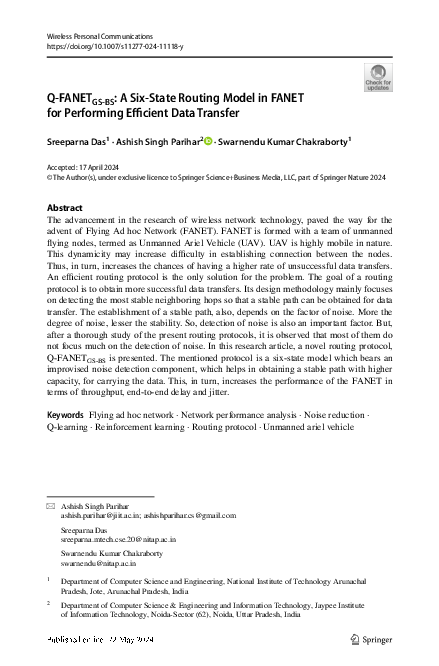 (PDF) Q-FANET GS-BS : A Six-State Routing Model in FANET for Performing ...