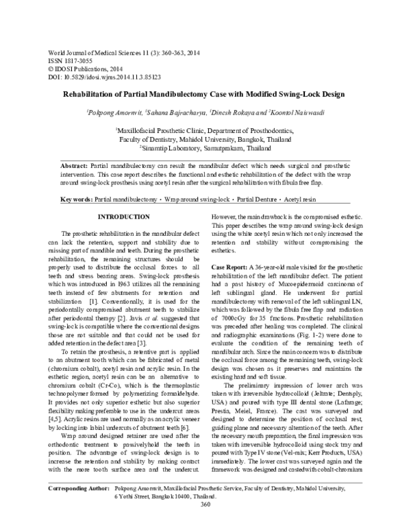 (PDF) An Ingenious Modification in Conventional Swing Lock Cast Partial ...