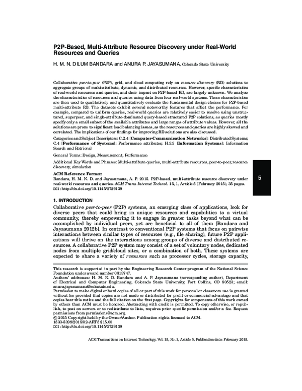 (PDF) P2P-Based, Multi-Attribute Resource Discovery under Real-World Resources and Queries ...