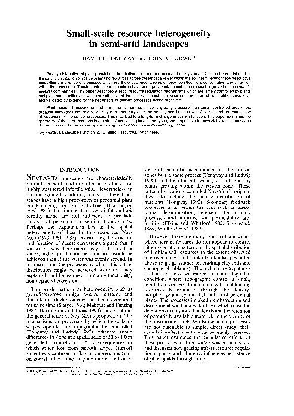 (PDF) Small-scale resource heterogeneity in semi-arid landscapes