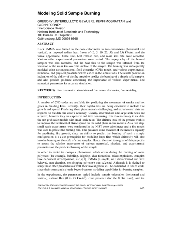 (PDF) Modeling solid sample burning