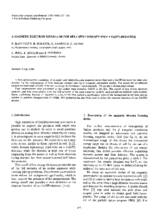 (PDF) A magnetic electron separator for beta spectroscopy with a Ge(HP ...