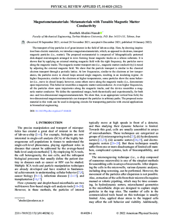 (PDF) Magnetometamaterials: Metamaterials with Tunable Magnetic Matter ...