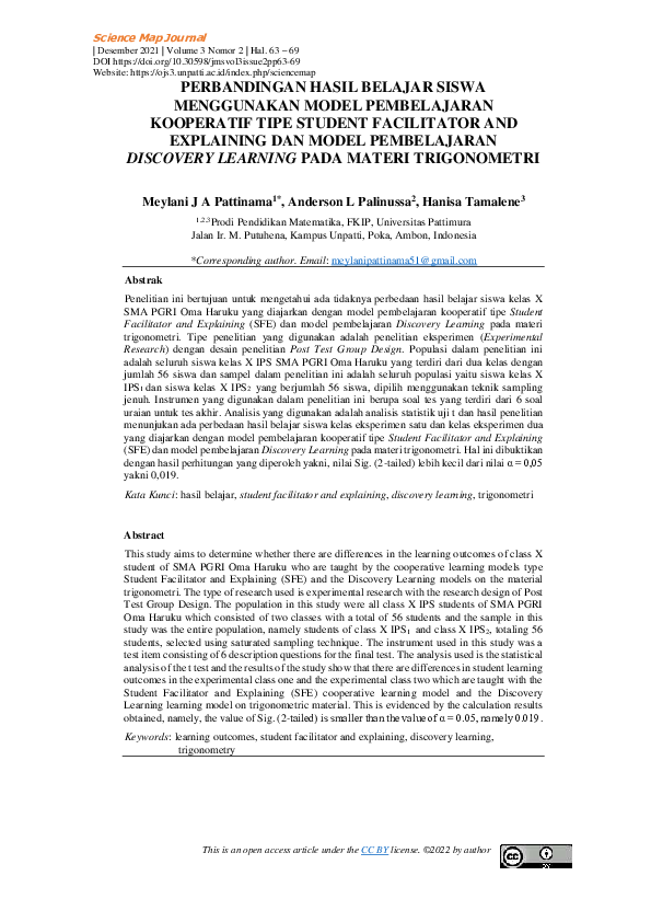 (PDF) Perbandingan Hasil Belajar Siswa Menggunakan Model Pembelajaran Kooperatif Tipe Student ...