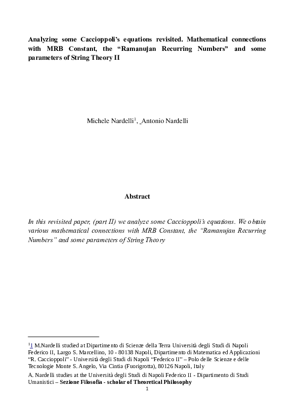Pdf Analyzing Some Caccioppolis Equations Revisited Mathematical
