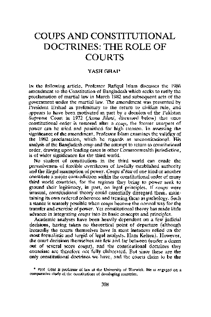(PDF) Coups and Constitutional Doctrines: The Role of Courts