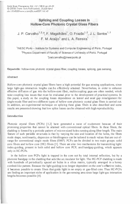 (PDF) Splicing and Coupling Losses in Hollow-Core Photonic Crystal ...