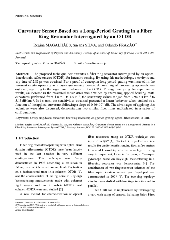 (PDF) Curvature Sensor Based on Long-Period Grating in Dual Concentric Core Fiber | Orlando ...