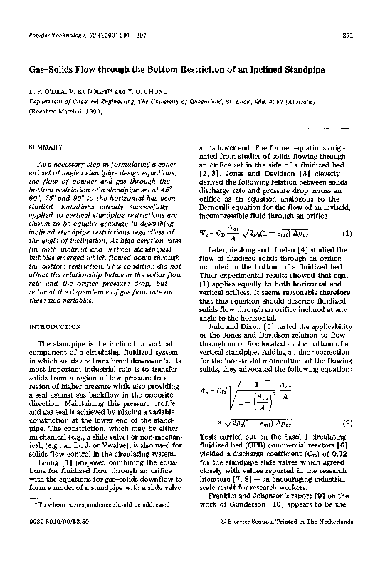 (PDF) Gas—solids flow through the bottom restriction of an inclined ...