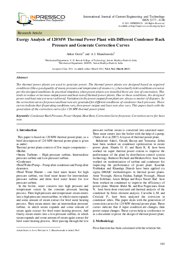 (PDF) Exergy Analysis of 120MW Thermal Power Plant with Different ...
