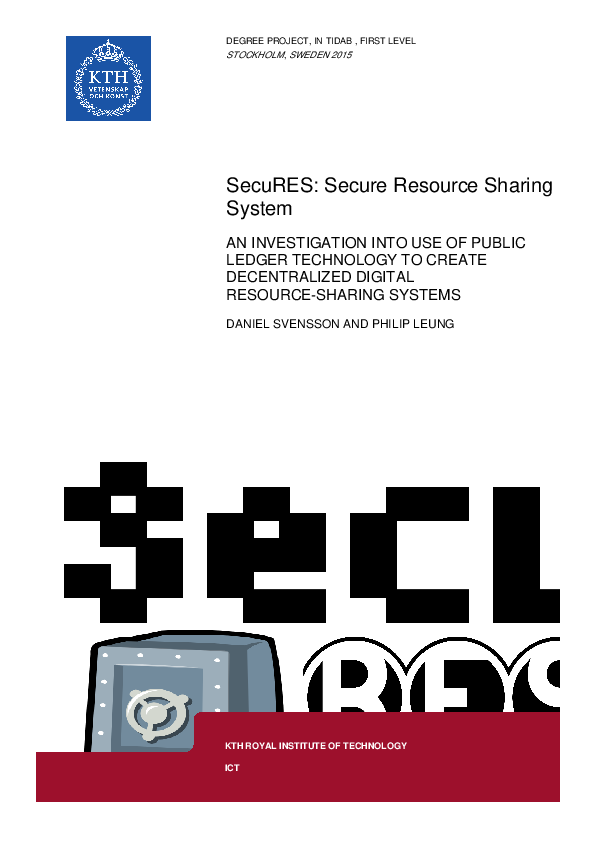 (PDF) SecuRES: Secure Resource Sharing System : AN INVESTIGATION INTO USE OF PUBLIC LEDGER ...