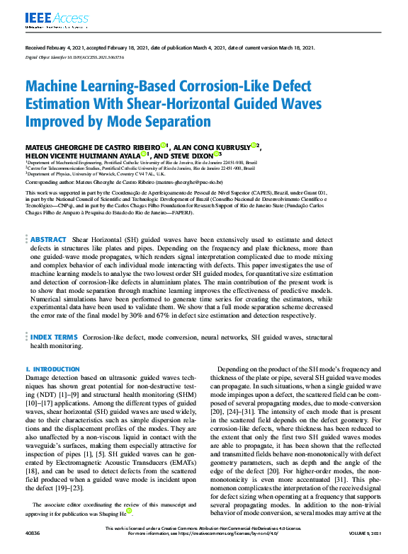 (PDF) Machine Learning-Based Corrosion-Like Defect Estimation With ...