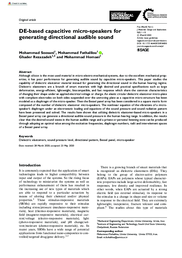 (PDF) DE-based capacitive micro-speakers for generating directional ...