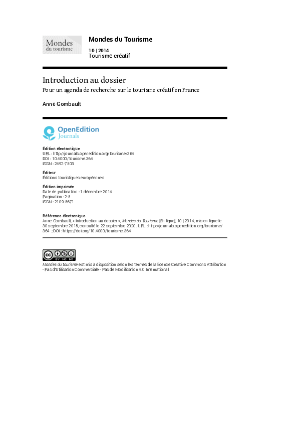 (PDF) Introduction au dossier