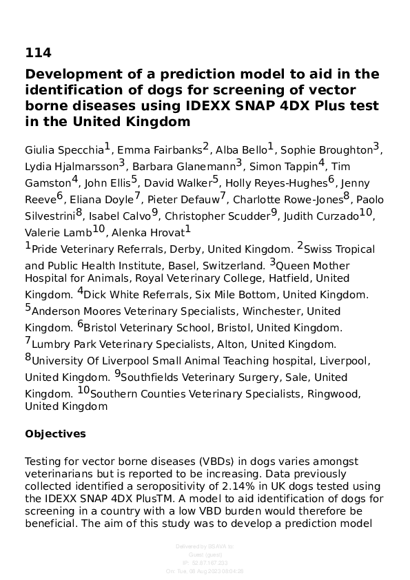 (PDF) Development of a prediction model to aid in the identification of ...
