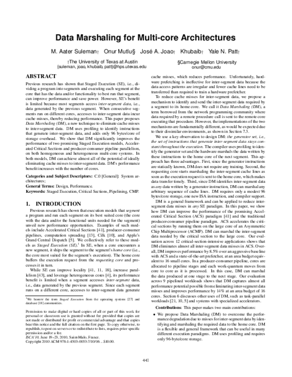(PDF) Data marshaling for multi-core architectures