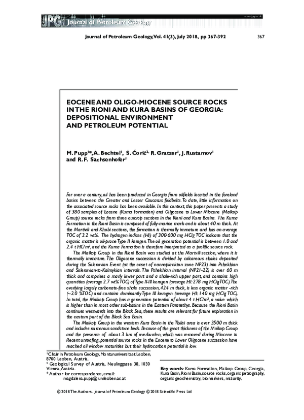 (PDF) Eocene and Oligo‐Miocene Source Rocks in the Rioni and Kura ...