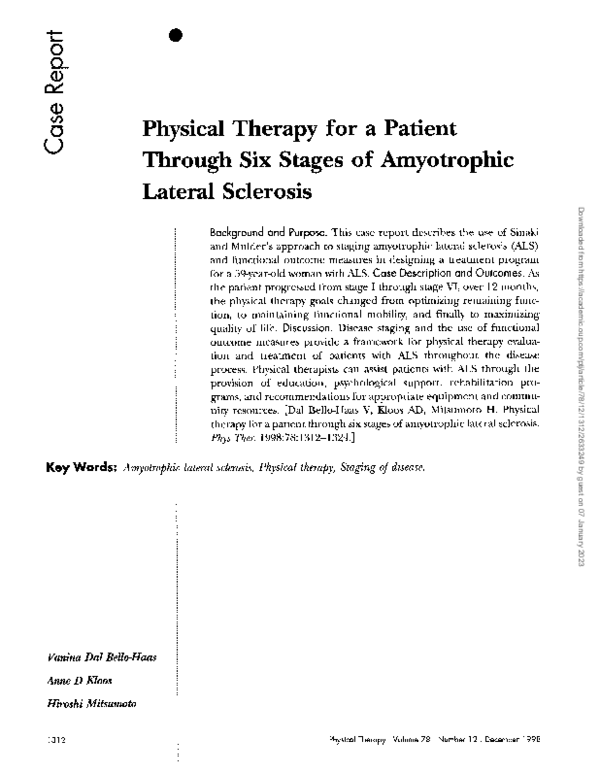 (PDF) Physical Therapy for a Patient Through Six Stages of Amyotrophic ...