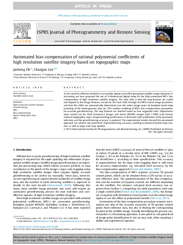 (PDF) Automated bias-compensation of rational polynomial coefficients of high resolution ...