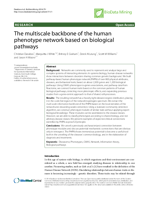 (PDF) The multiscale backbone of the human phenotype network based on ...